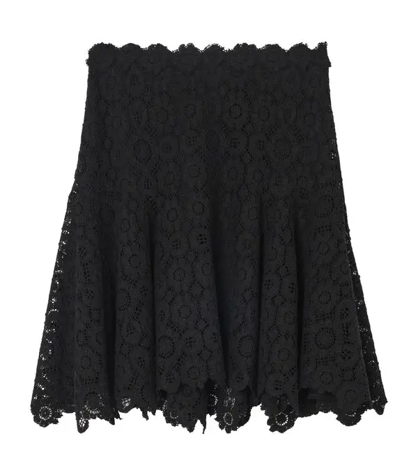 Burberry Floral Lace Mini Skirt - Black