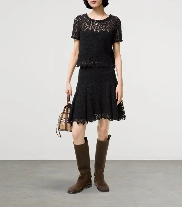 Burberry Floral Lace Mini Skirt