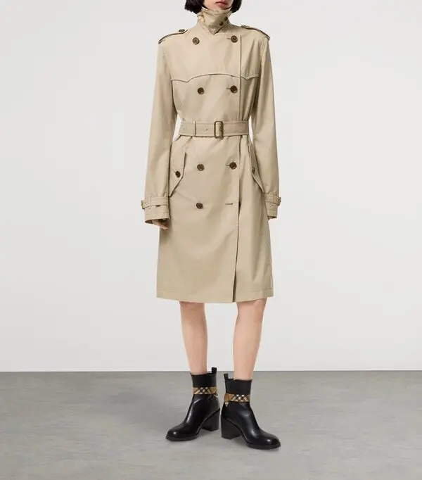Burberry Tropical Gabardine Foxfield Long Trench Coat - Beige