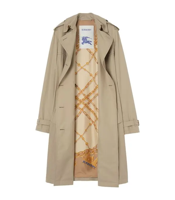 Burberry Tropical Gabardine Foxfield Long Trench Coat - Beige