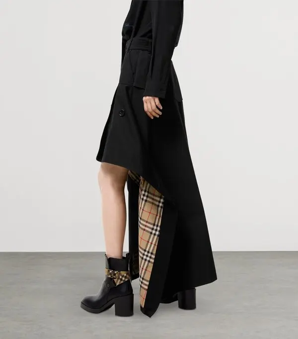 Burberry Asymmetrical Trench Midi Skirt