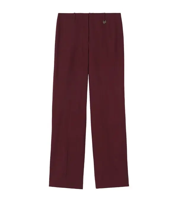 Burberry Wool Tailored Trousers - Red