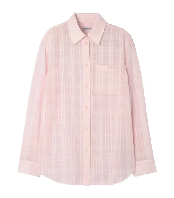 Burberry Cotton Check Shirt - Pink