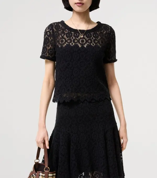 Burberry Lace Floral Blouse