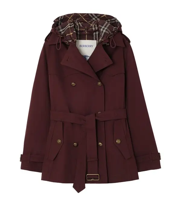 Burberry Cotton Tropical Gabardine Foxfield Trench Coat - Red