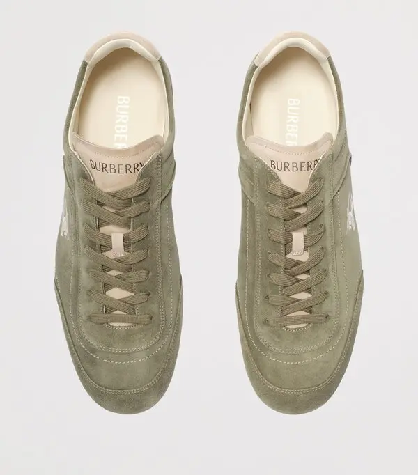 Burberry Suede Knight Runner Sneakers - Green