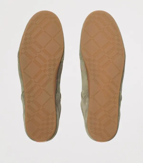 Burberry Suede Knight Runner Sneakers - Green