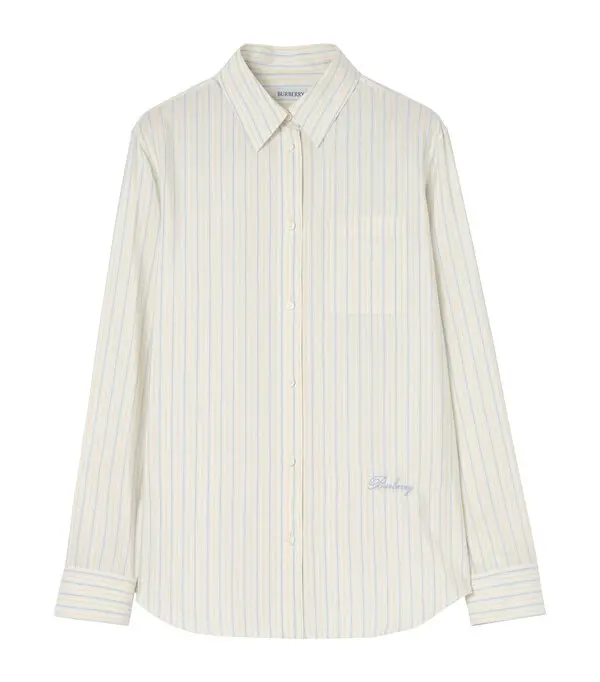 Burberry Silk-cotton Stripe Shirt - White