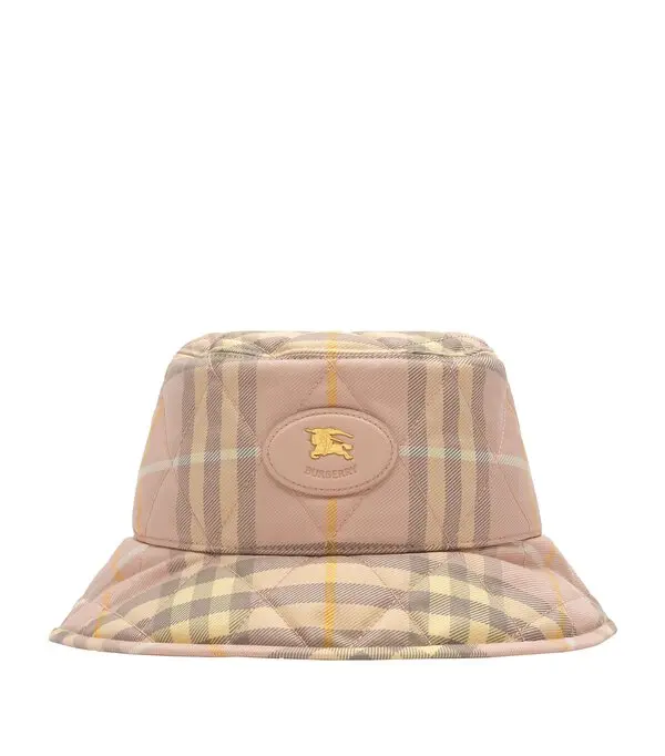 Burberry Quilted Horseshoe Bucket Hat - Pink