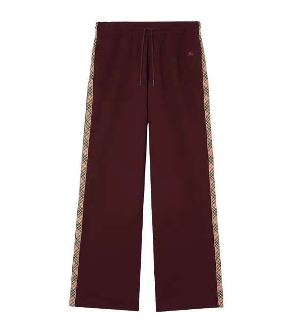 Burberry Cotton Check-tape Sweatpants - Red