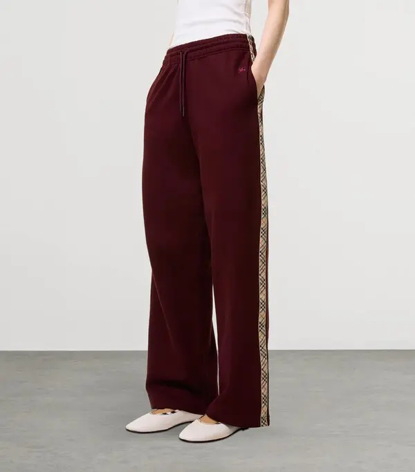 Burberry Cotton Check-tape Sweatpants