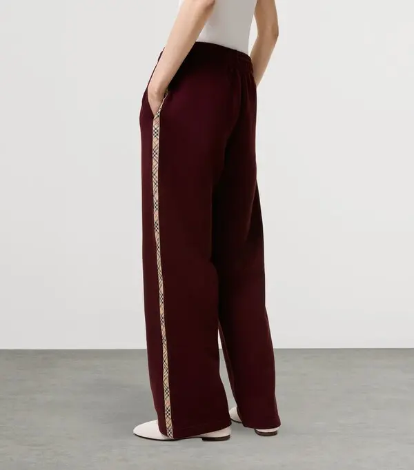 Burberry Cotton Check-tape Sweatpants
