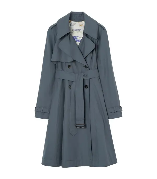 Burberry Long Tropical Gabardine Pembury Trench Coat - Blue