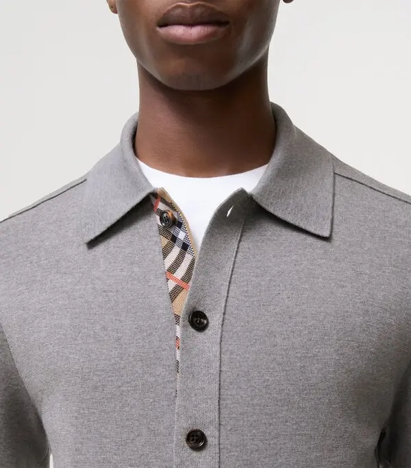 Burberry Wool Check Trim Cardigan