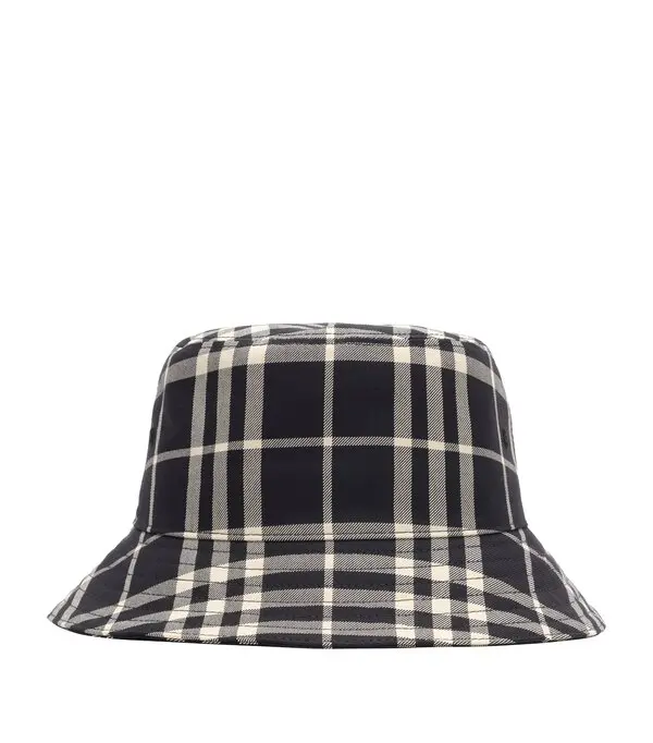 Burberry Cotton Check Bucket Hat - Black