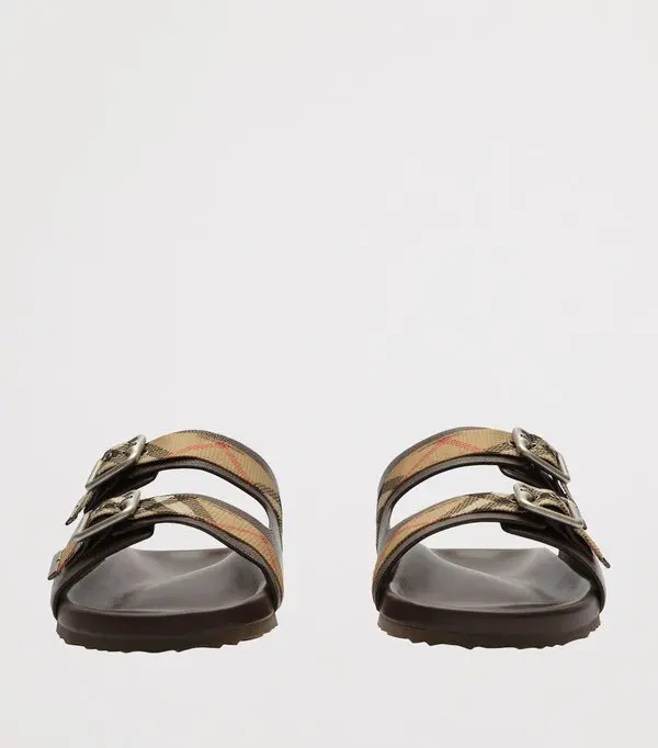 Burberry Leather Check Urchin Slides
