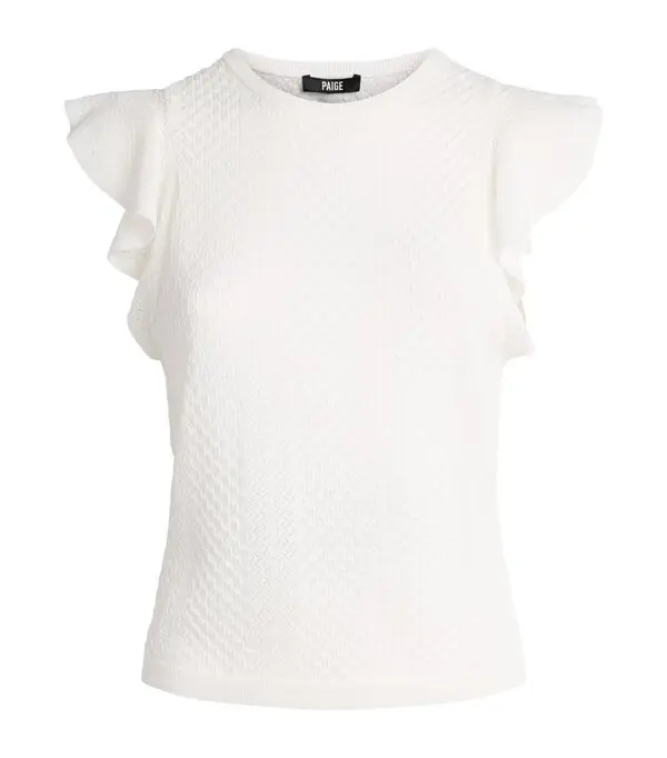 Paige Ruffled Margo Tank Top - White