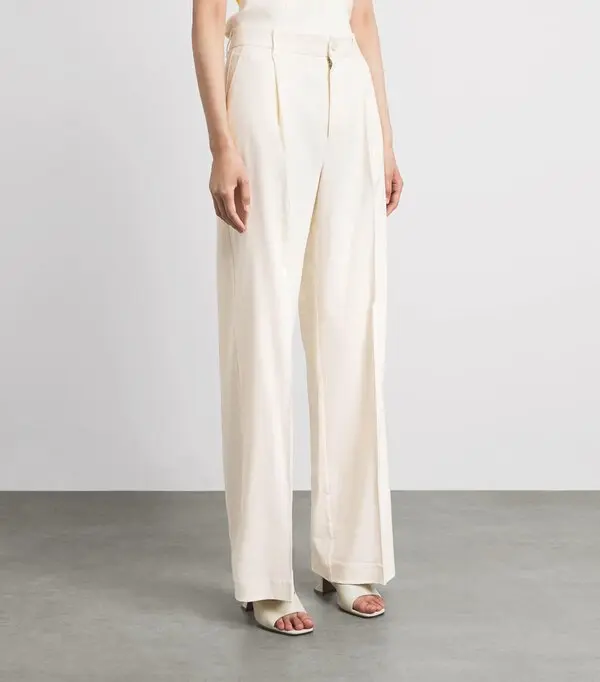 Paige Westin Pleated Wide-leg Trousers