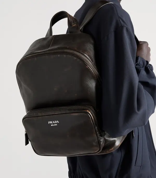 Prada Distressed Nappa Lambskin Backpack