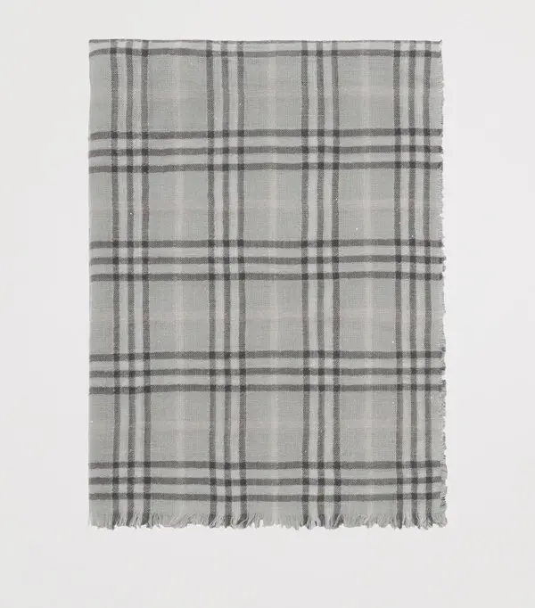 Burberry Wool-silk Sequin Check Scarf