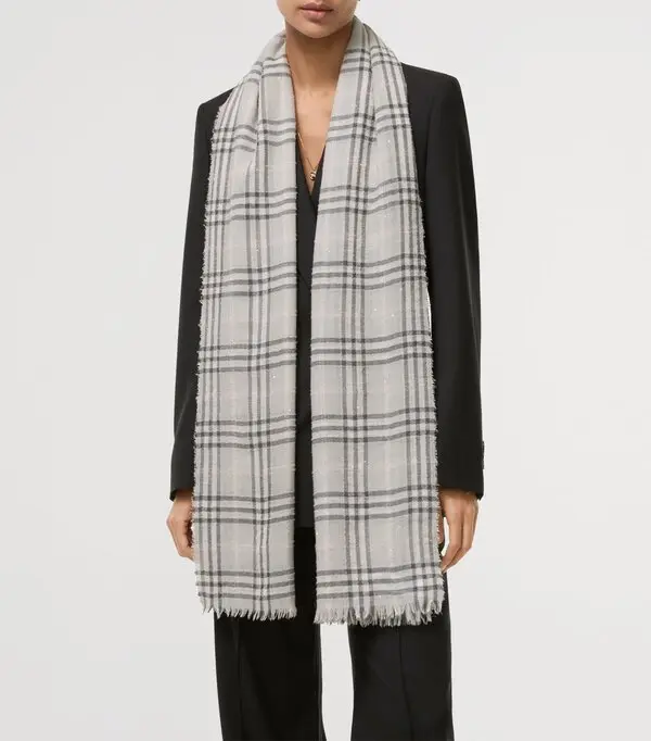 Burberry Wool-silk Sequin Check Scarf