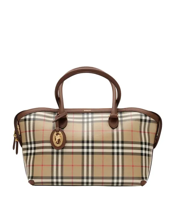 Burberry Small Check Zipped Tote Bag