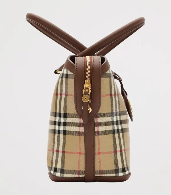 Burberry Small Check Zipped Tote Bag