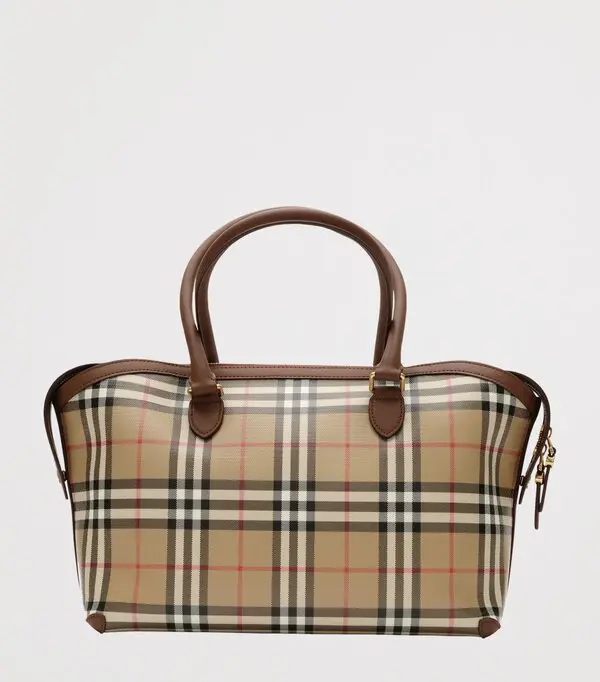 Burberry Small Check Zipped Tote Bag