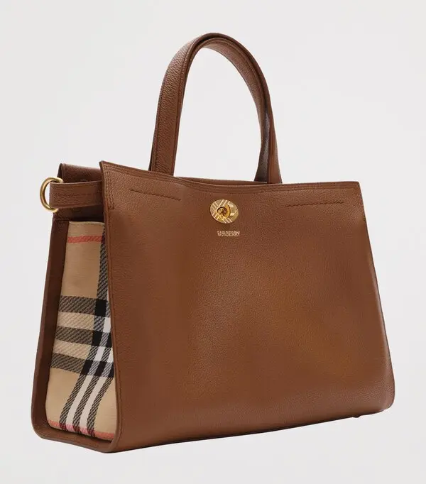 Burberry Small Leather Cotswolds Tote Bag - Brown