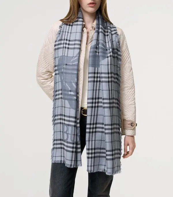 Burberry Wool-silk Knight Check Scarf