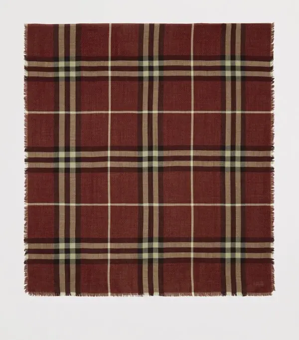 Burberry Wool-silk Reversible Check Scarf
