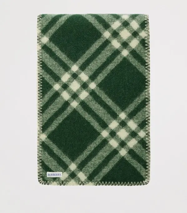 Burberry Wool Check Scarf - Green