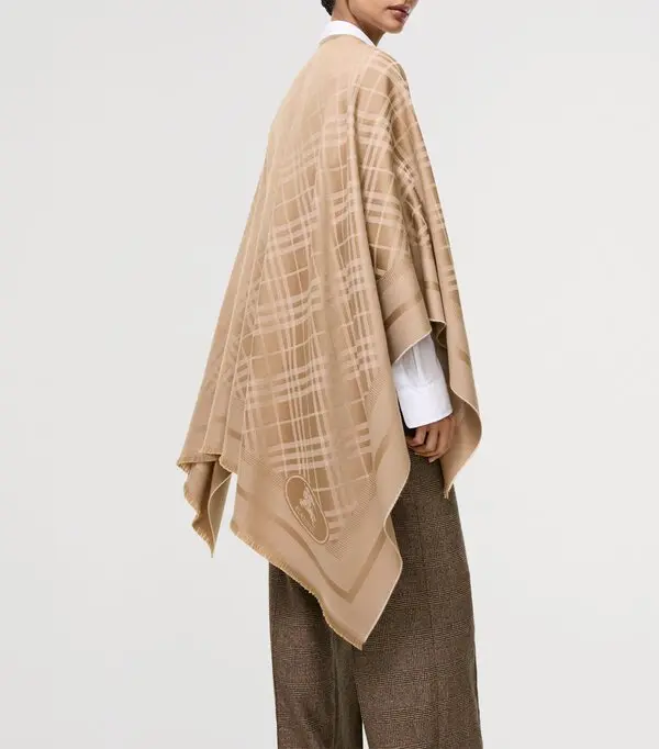 Burberry Wool-cashmere Check Cape