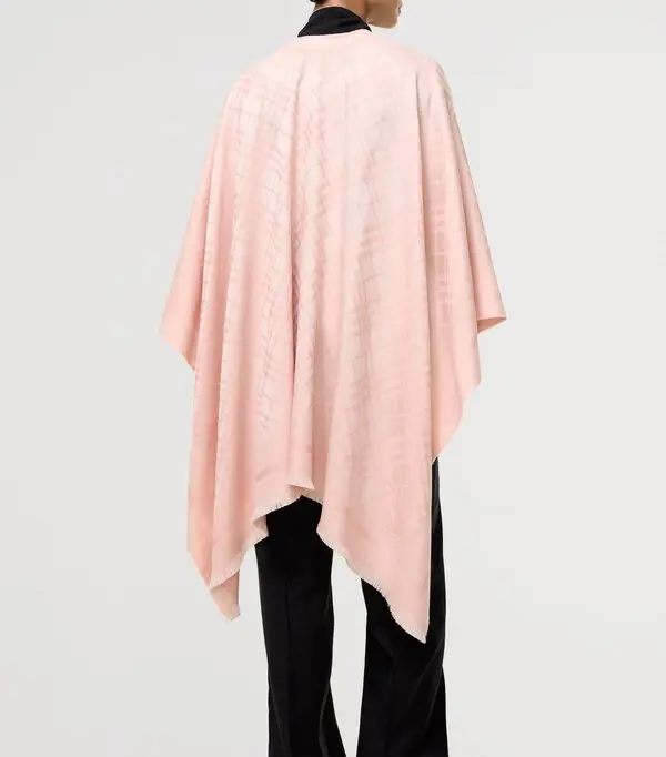 Burberry Wool-cashmere Checked Cape