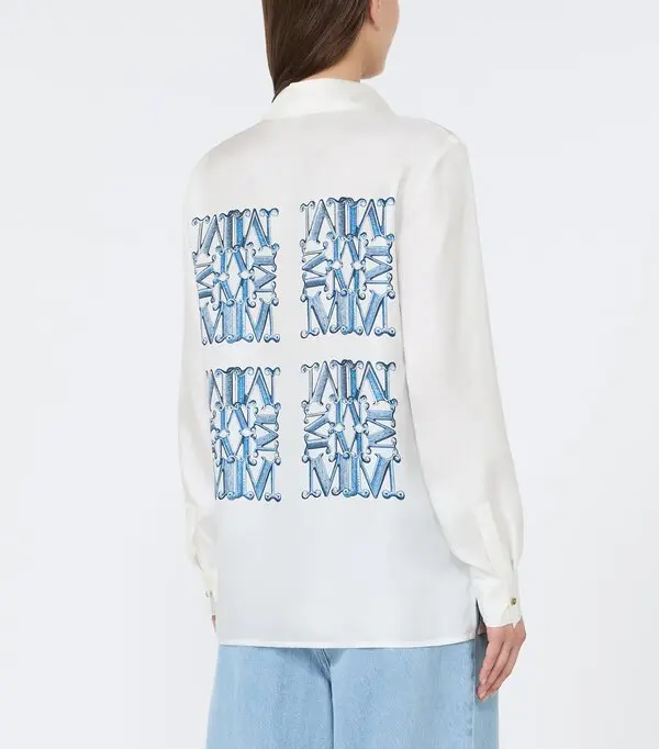 Max Mara Silk Monogram Shirt - Blue