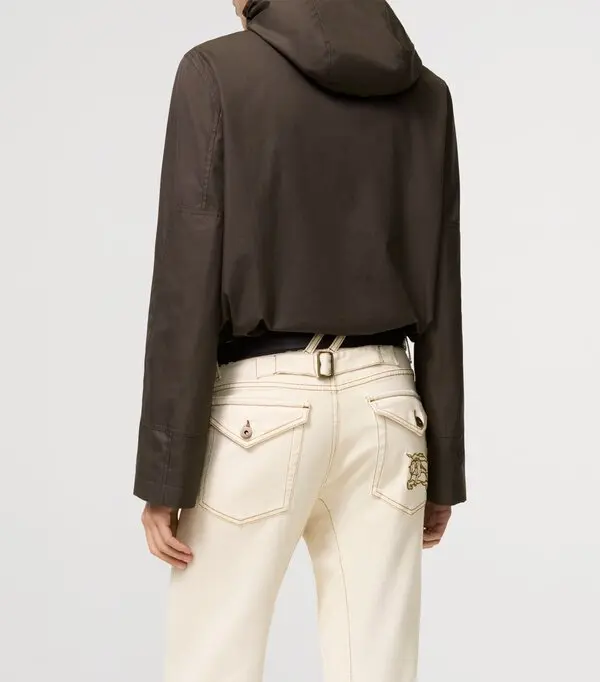 Burberry Cropped Parka In Tropical Gabardine