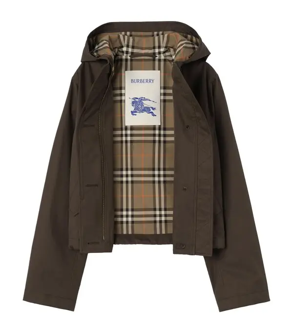 Burberry Cropped Parka In Tropical Gabardine