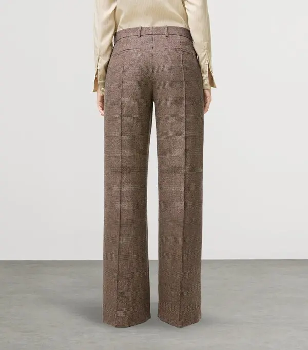 Burberry Wool-linen Blend Check Trousers