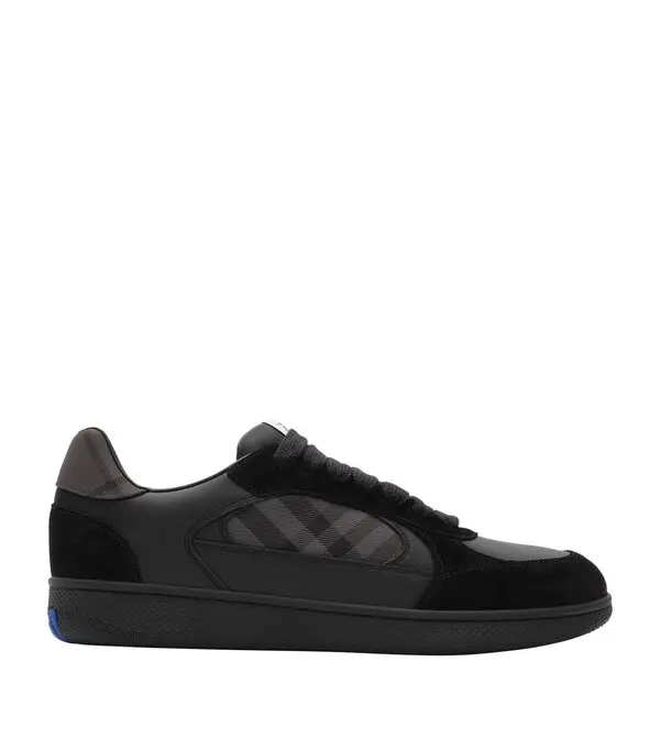 Burberry Leather Check Terrace Sneakers - Black