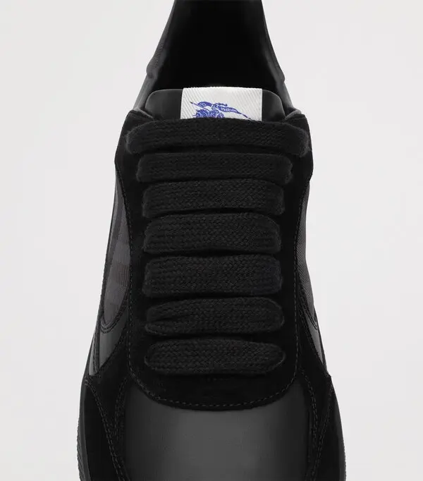 Burberry Leather Check Terrace Sneakers - Black