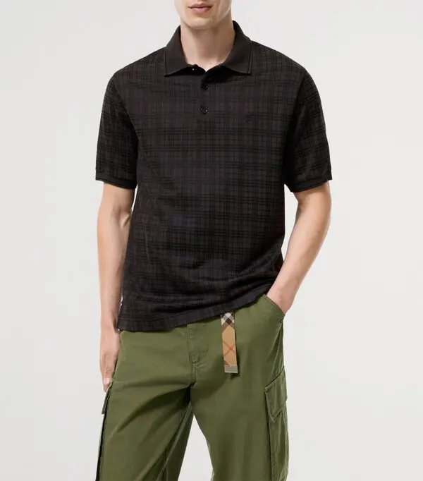 Burberry Jacquard Ekd Polo Shirt - Grey