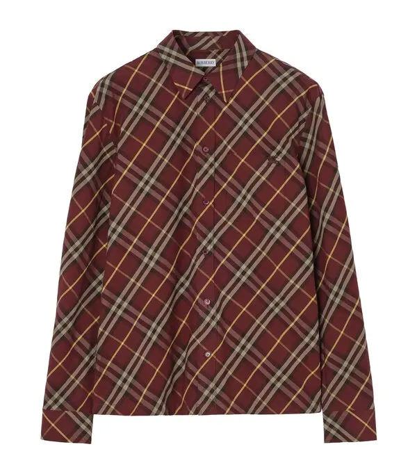 Burberry Cotton Check Shirt - Red