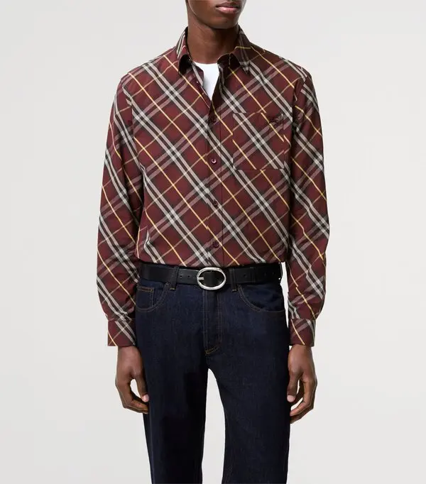 Burberry Cotton Check Shirt - Red