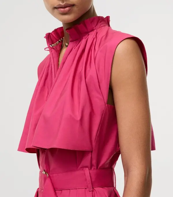 Burberry Cotton Poplin Midi Dress - Pink