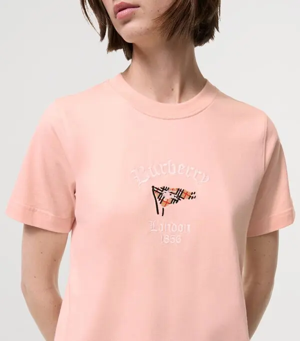 Burberry Cotton Check Flag T-shirt - Pink