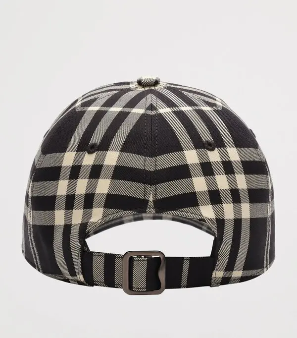 Burberry Cotton Check Baseball Cap - Black