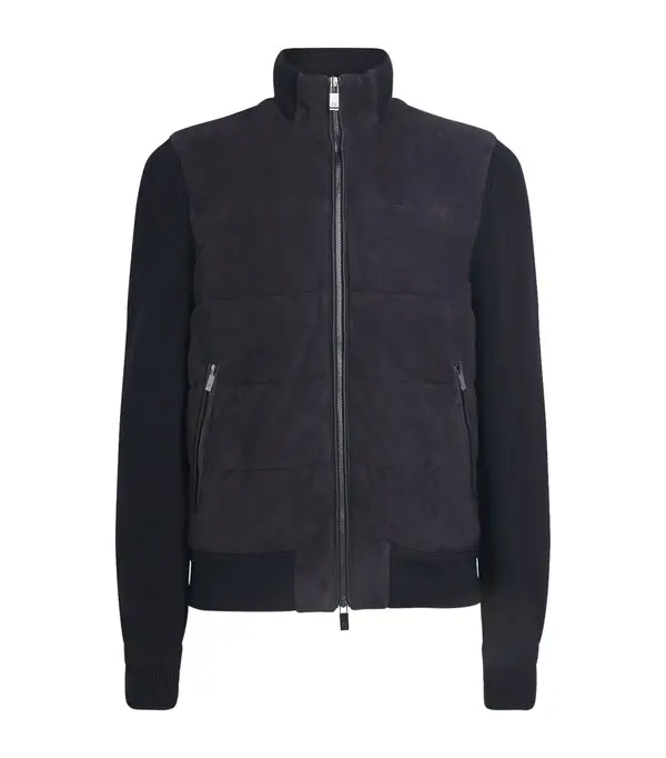 Pal Zileri Goat Suede And Knit Hybrid Jacket