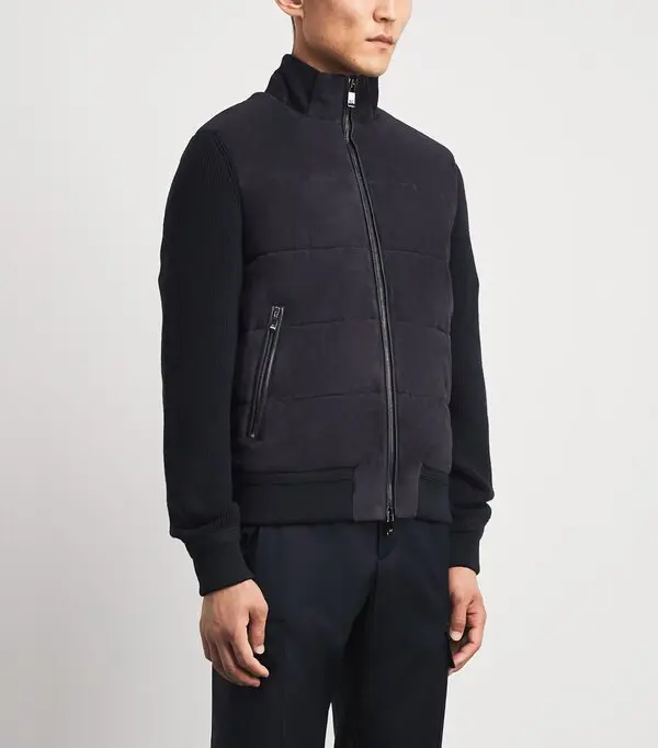 Pal Zileri Goat Suede And Knit Hybrid Jacket