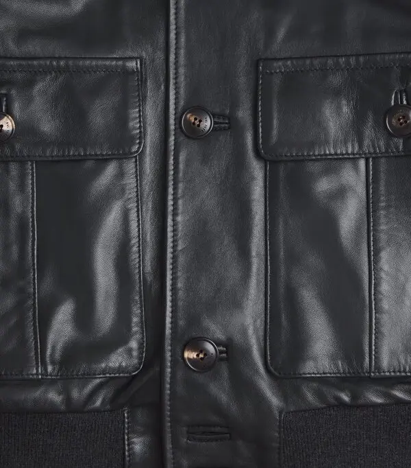 Pal Zileri Lambskin Button-up Bomber Jacket