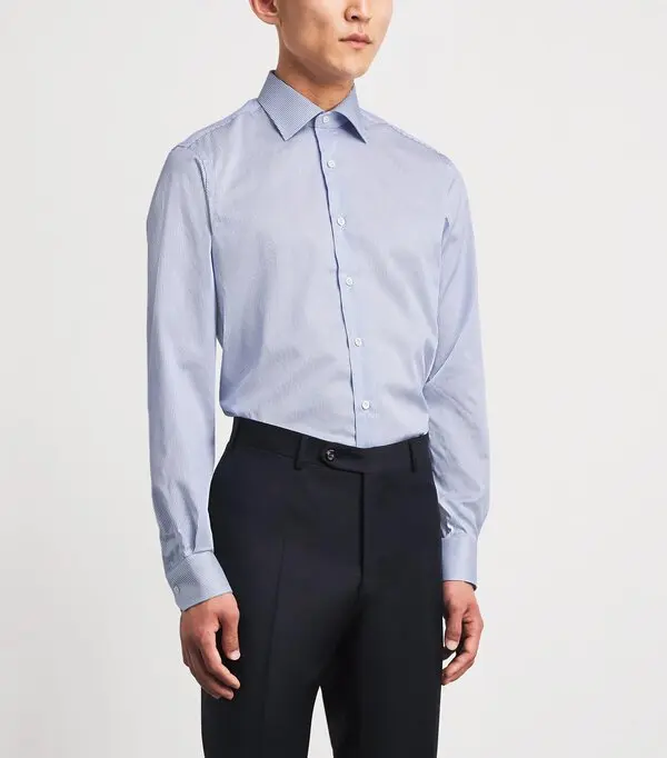 Pal Zileri Cotton Stripe Shirt - Blue